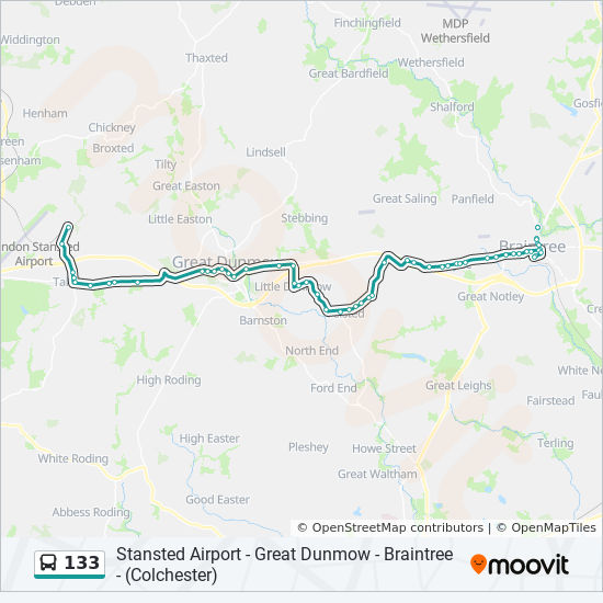 133 Route: Schedules, Stops & Maps - Colchester Town Centre (Updated)