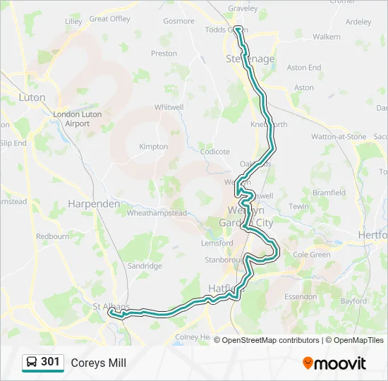 301 Route: Schedules, Stops & Maps - Coreys Mill (Updated)