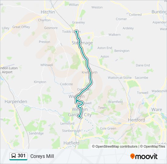 301 Route: Schedules, Stops & Maps - Coreys Mill (Updated)