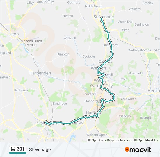 301 Route: Schedules, Stops & Maps - Stevenage (Updated)