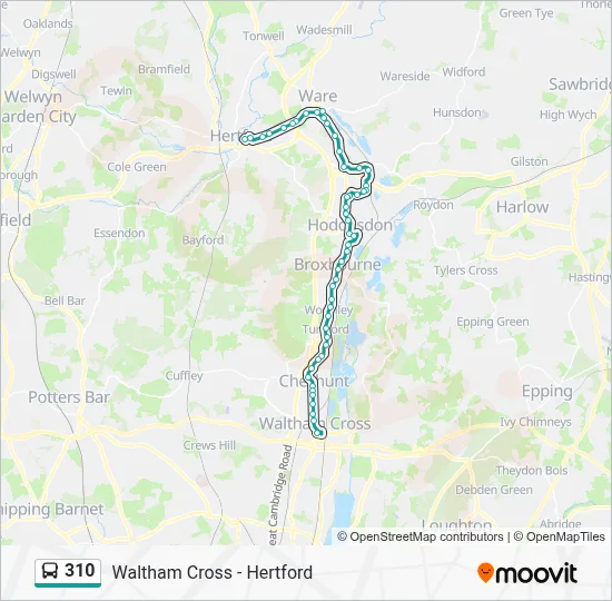 310 Route: Schedules, Stops & Maps - Waltham Cross (Updated)