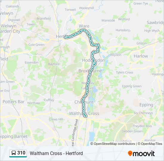 310 Route: Schedules, Stops & Maps - Waltham Cross (Updated)