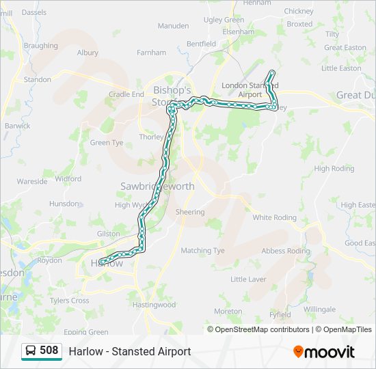 508 Route: Schedules, Stops & Maps - Harlow Town Centre (Updated)