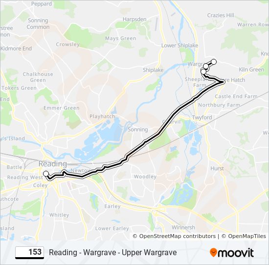 153 Route: Schedules, Stops & Maps - Upper Wargrave (Updated)