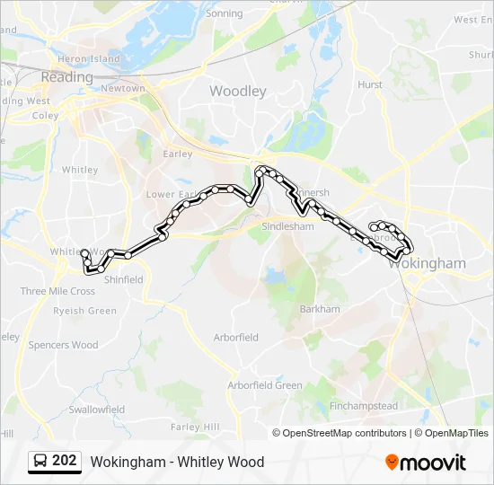 202 Route: Schedules, Stops & Maps - Whitley Wood (Updated)