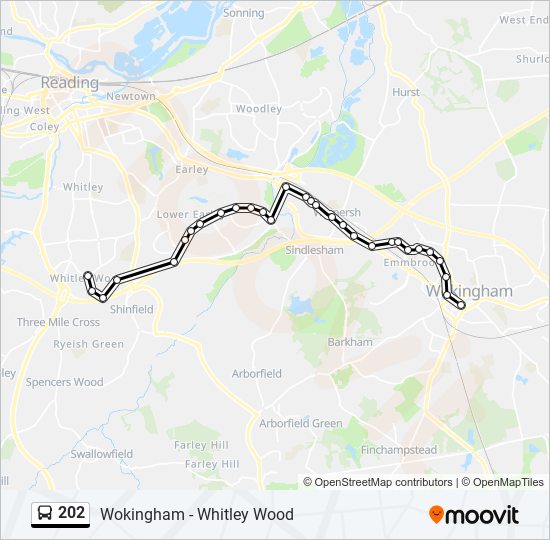 202 Route: Schedules, Stops & Maps - Wokingham Town Centre (Updated)