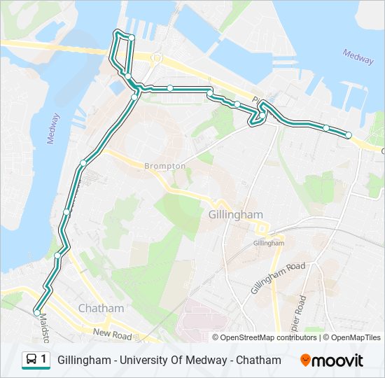 1 Route: Schedules, Stops & Maps - Gillingham (Updated)