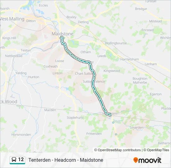 12 Route: Schedules, Stops & Maps - Maidstone (Updated)