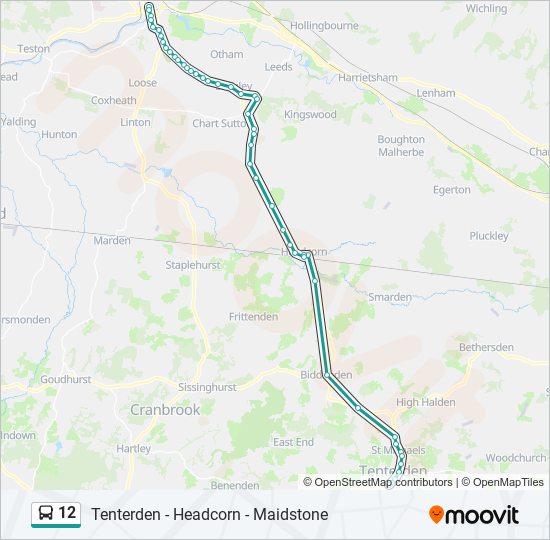 12 Route: Schedules, Stops & Maps - Maidstone (Updated)