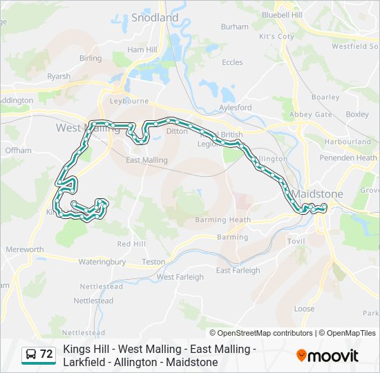 72 Route: Schedules, Stops & Maps - Maidstone (Updated)