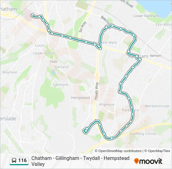 116 Route: Schedules, Stops & Maps - Gillingham (Updated)