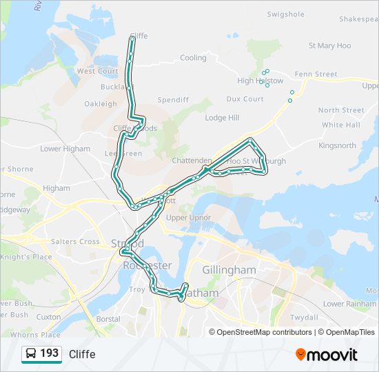 193 Route: Schedules, Stops & Maps - Cliffe (Updated)