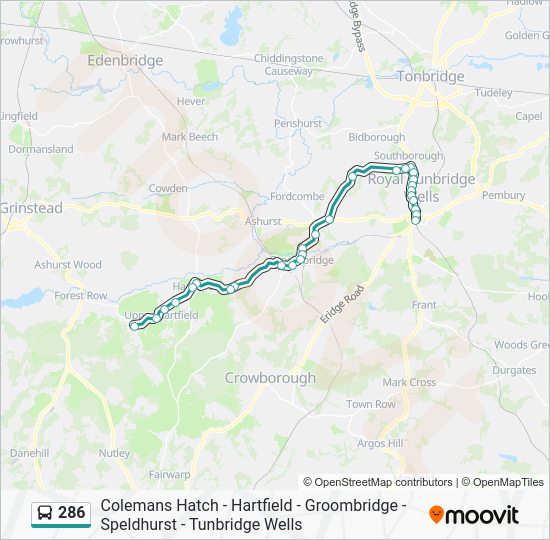 286 Route: Schedules, Stops & Maps - Colemans Hatch (Updated)