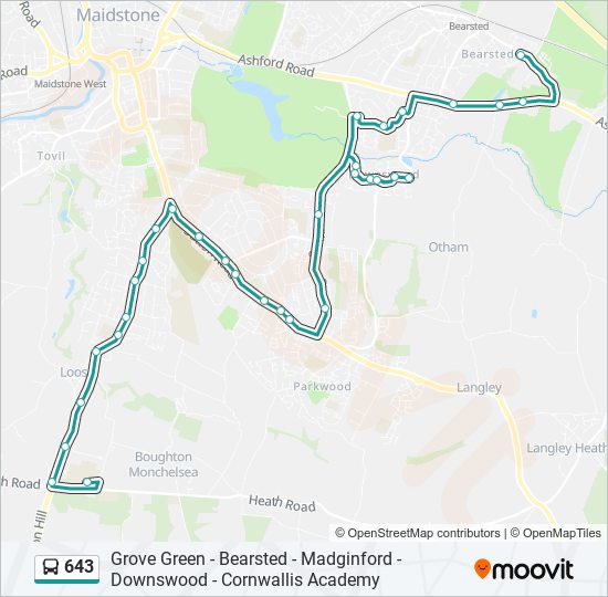 643 Route: Schedules, Stops & Maps - Bearsted (Updated)