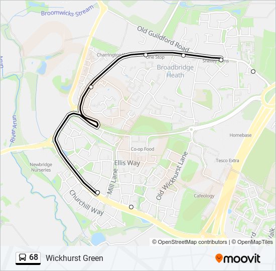 68 Route: Schedules, Stops & Maps - Wickhurst Green (Updated)