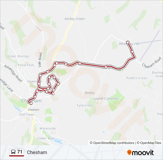 71 Route: Schedules, Stops & Maps - Chesham (Updated)