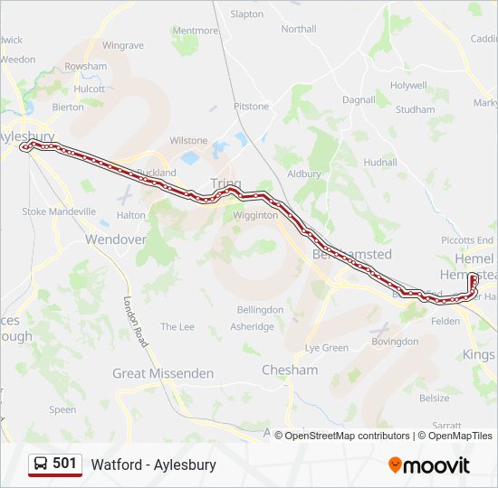 501 Route: Schedules, Stops & Maps - Hemel Hempstead (Updated)