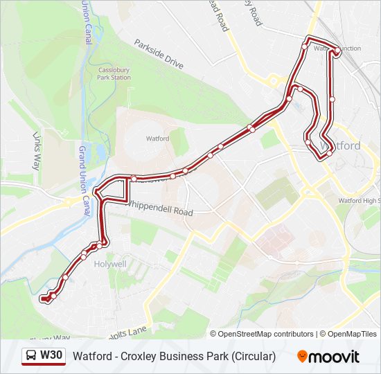 w30 Route: Schedules, Stops & Maps - Croxley Green (Updated)