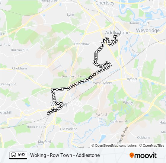 592 Route: Schedules, Stops & Maps - Woking (Updated)