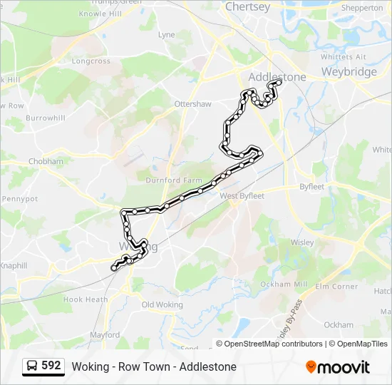 592 Route: Schedules, Stops & Maps - Woking (Updated)