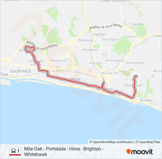 1 Route: Schedules, Stops & Maps - Whitehawk (Updated)