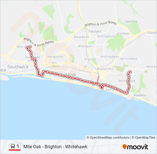 1 Route: Schedules, Stops & Maps - Portslade Village (Updated)