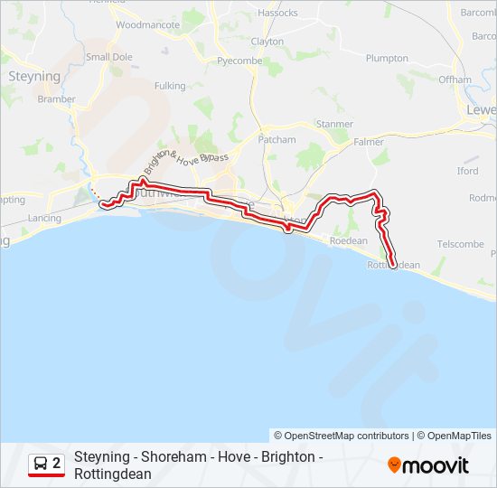 2 Route: Schedules, Stops & Maps - Shoreham-By-Sea (Updated)