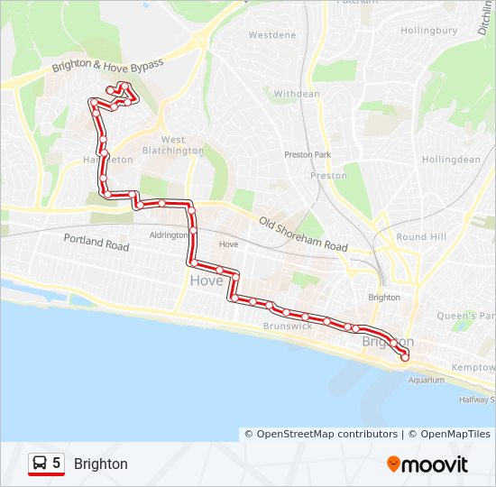 5 Route: Schedules, Stops & Maps - Brighton (Updated)