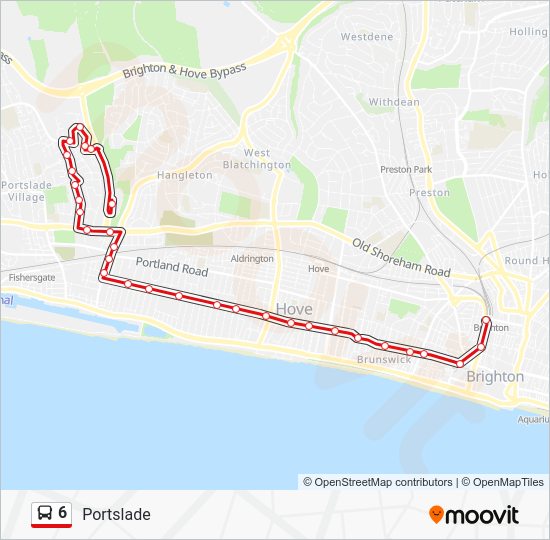 6 Route: Schedules, Stops & Maps - Portslade (Updated)