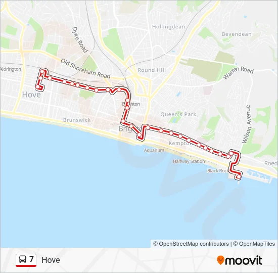 7 Route: Schedules, Stops & Maps - Hove (Updated)