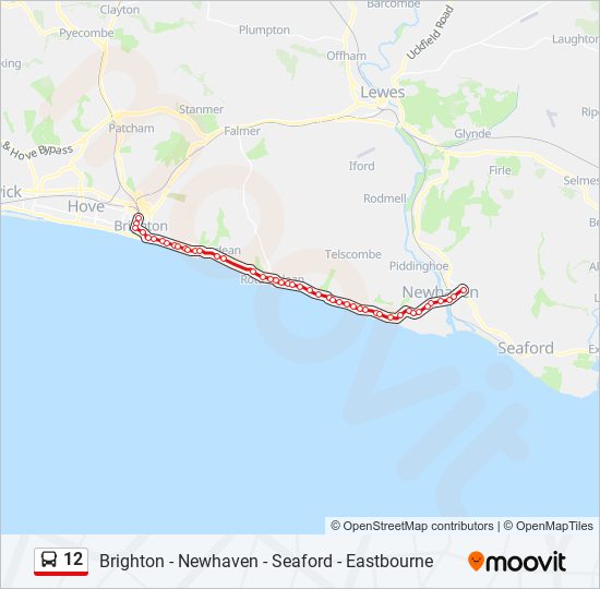 12 Route: Schedules, Stops & Maps - Newhaven (Updated)