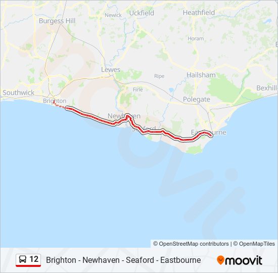 12 Route: Schedules, Stops & Maps - Eastbourne Town Centre (Updated)