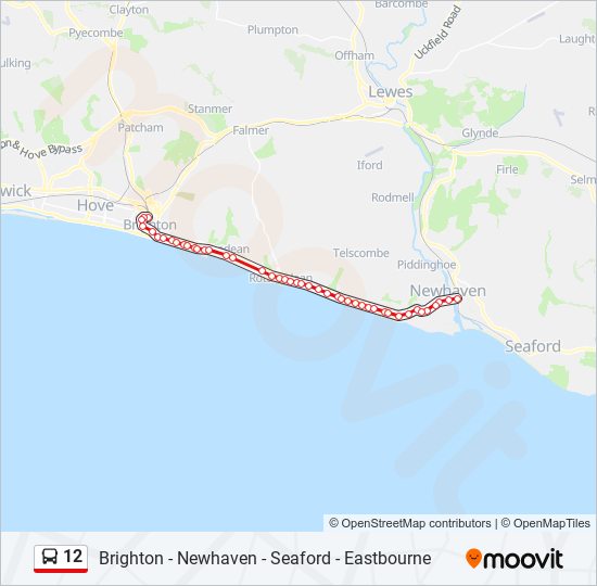 12 Route: Schedules, Stops & Maps - Newhaven (Updated)