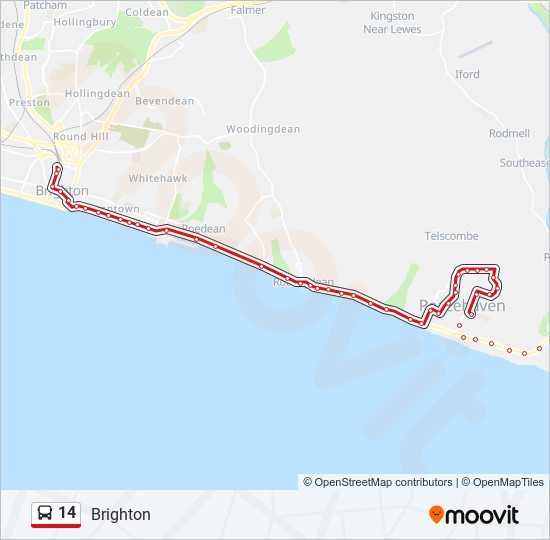 14 Route: Schedules, Stops & Maps - Brighton (Updated)