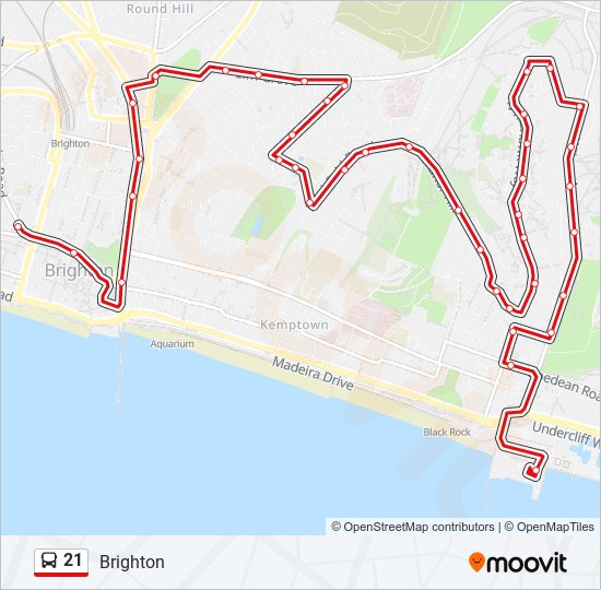 21 Route: Schedules, Stops & Maps - Brighton (Updated)