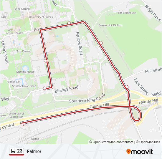 23 Route: Schedules, Stops & Maps - Falmer (Updated)