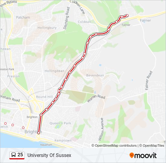 25 Route: Schedules, Stops & Maps - University Of Sussex (Updated)