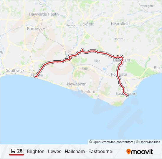 28 Route: Schedules, Stops & Maps - Eastbourne Town Centre (Updated)