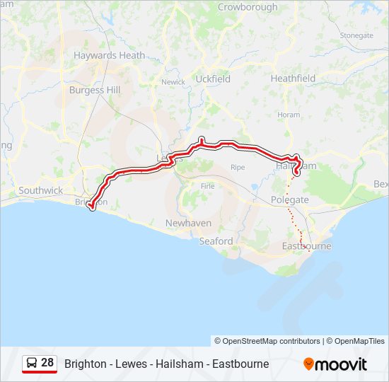 28 Route: Schedules, Stops & Maps - Brighton (Updated)
