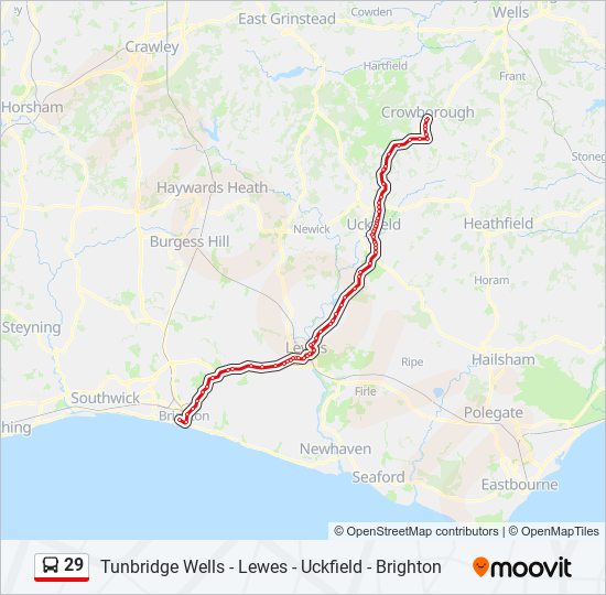 29 Route: Schedules, Stops & Maps - Crowborough (Updated)
