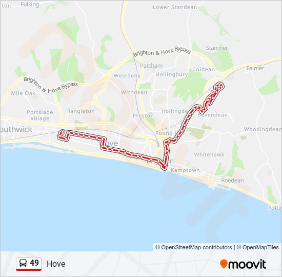 49 Route: Schedules, Stops & Maps - Hove (Updated)