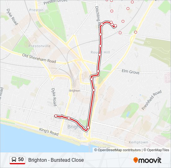 50 Route: Schedules, Stops & Maps - Brighton (Updated)