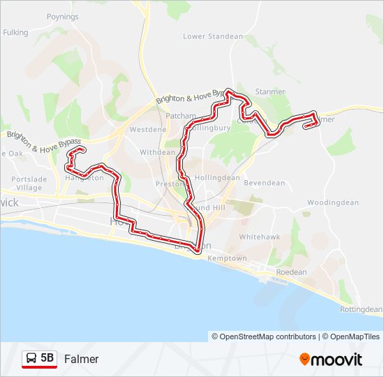 5b Route: Schedules, Stops & Maps - Falmer (Updated)