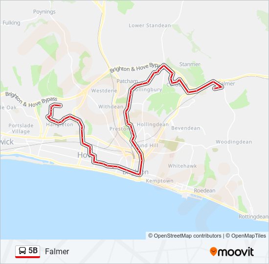 5b Route: Schedules, Stops & Maps - Falmer (Updated)
