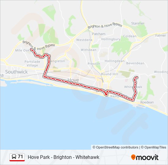 71 Route: Schedules, Stops & Maps - Portslade Village (Updated)