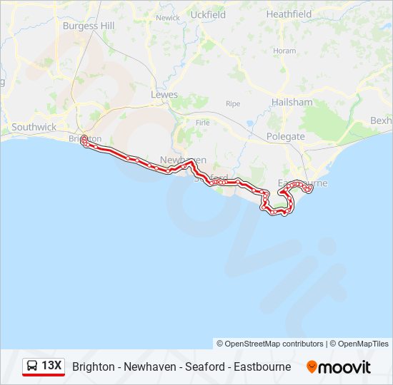 13x Route: Schedules, Stops & Maps - Brighton (Updated)