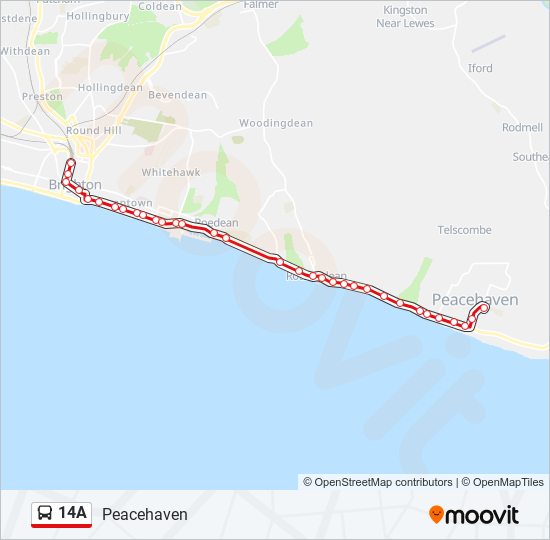 14a Route: Schedules, Stops & Maps - Peacehaven (Updated)
