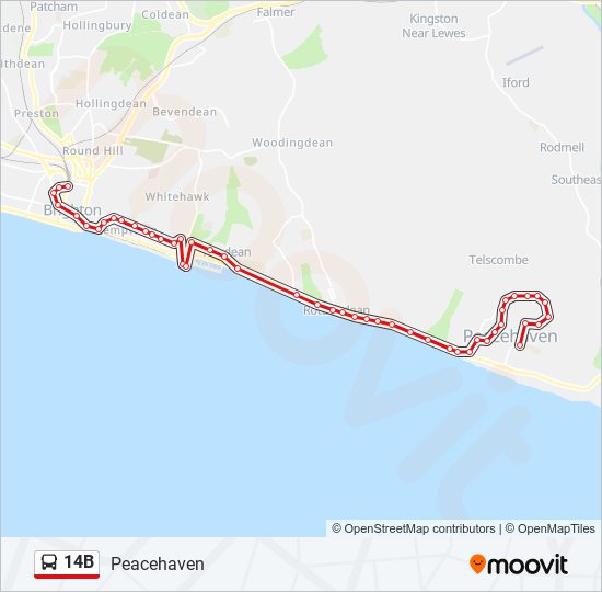 14b Route: Schedules, Stops & Maps - Peacehaven (Updated)