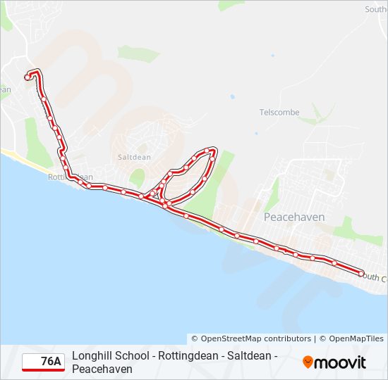 76a Route: Schedules, Stops & Maps - Ovingdean (Updated)