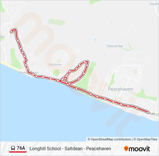 76a Route: Schedules, Stops & Maps - Ovingdean (Updated)